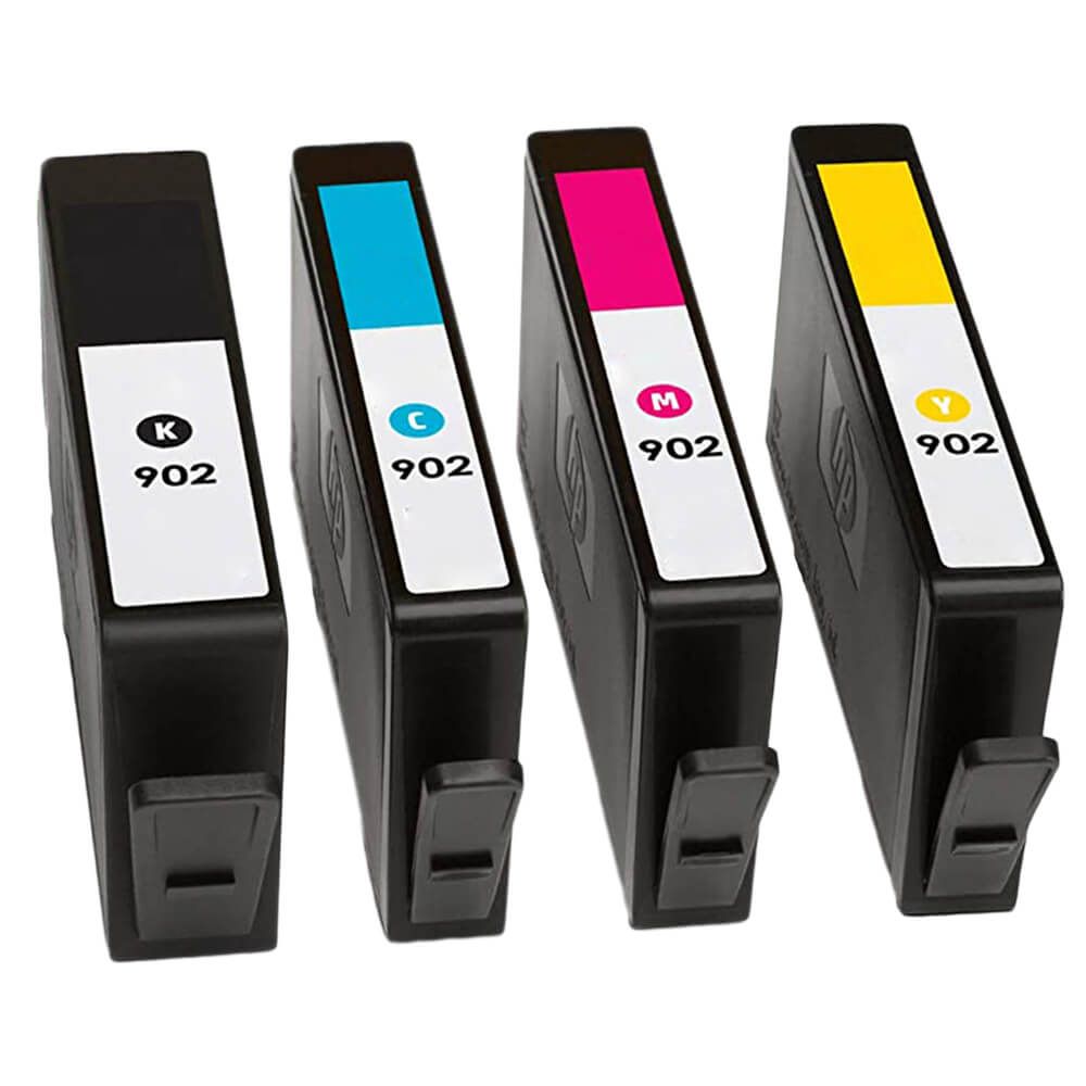 Replacement HP 902 Ink Cartridges 4-Pack - 1 Black, 1 Cyan, 1 Magenta ...