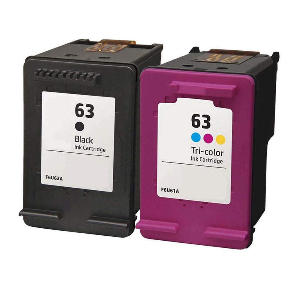 Replacement HP 63 Ink Cartridge Combo Pack 2: 1 Black and 1 Tri-color ...